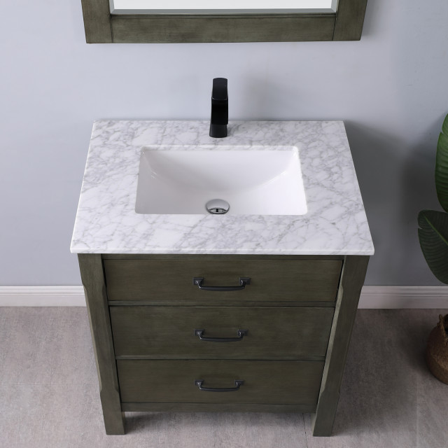 Maribella Rust Black Bathroom Vanity Set, 30" - Transitional - Bathroom ...