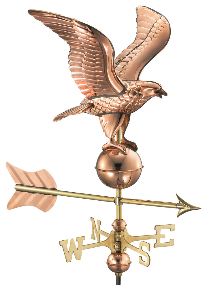 Polished Copper Eagle Weathervane - Contemporary - Weather Vanes - by ...