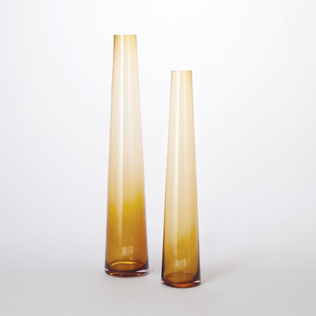 Glass Tower Large Amber Vase - Contemporary - Vases - by Lighting ...