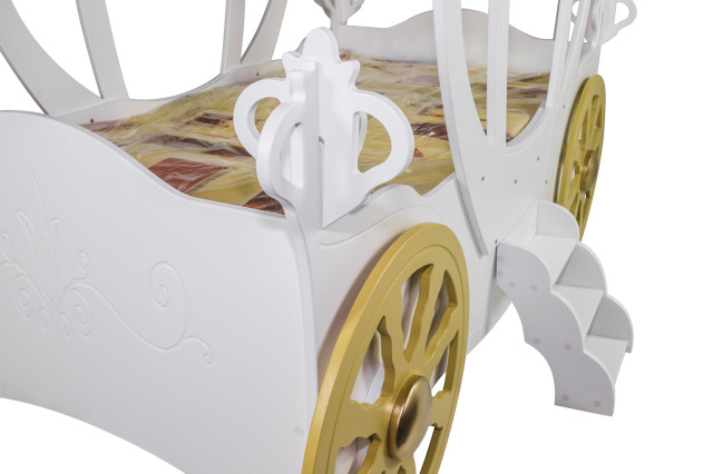 Girls Princess Carriage Car Bed , WHITE - Contemporary - Kids Beds - by ...