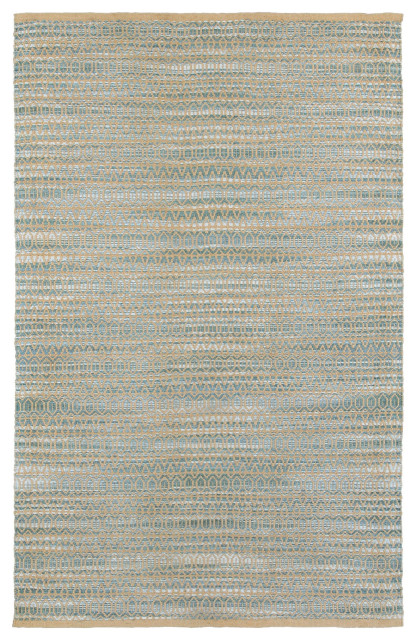 8??x 10??Tan and Seafoam Striated Area Rug - Contemporary - Area Rugs ...