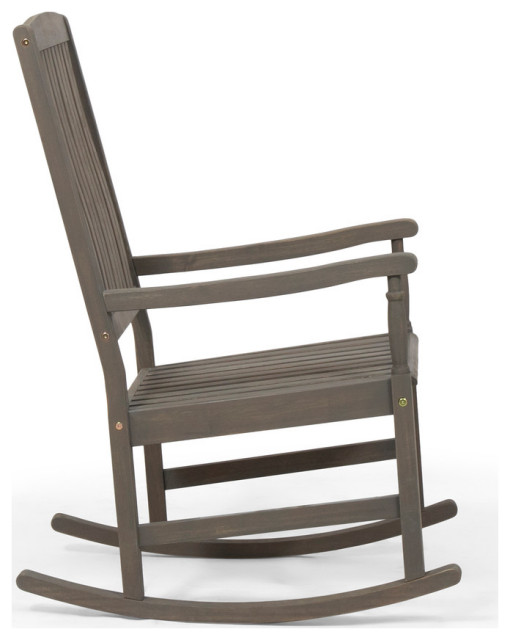 Penny Outdoor Acacia Wood Rocking Chairs, Set of 2 - Transitional ...