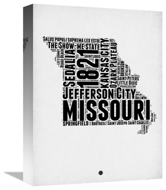 "Missouri Word Cloud 2" Fine Art Print, 12" x 16" - Modern - Prints And ...