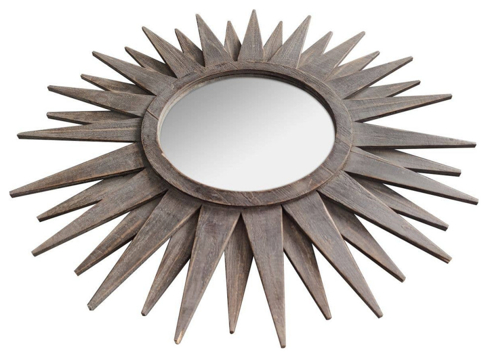 Wooden Sunburst Wall Mirror - Midcentury - Wall Mirrors - by GALT | Houzz