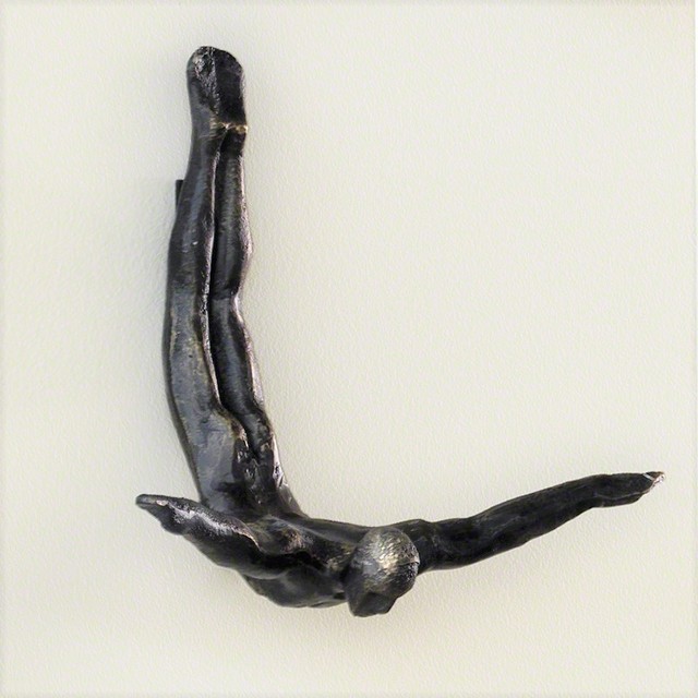 Silver Metal Iron Wall Diver Sculpture Set 2| Hanging Diving Modern ...