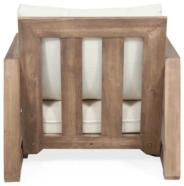 Lyle Outdoor Acacia Wood Club Chairs, Set of 2 - Transitional - Outdoor ...