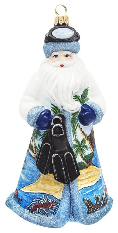 Scuba Santa Ornament - Tropical - Christmas Ornaments - by Joy To The ...