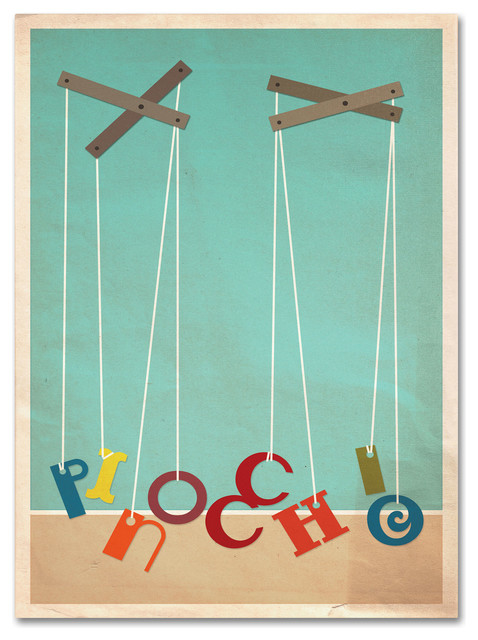 'Pinocchio' Canvas Art by Megan Romo, 22" x 32" - Contemporary - Prints ...