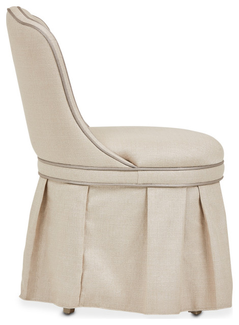 Villa Cherie Tufted Vanity Chair - Pearl - Transitional - Vanity Stools ...