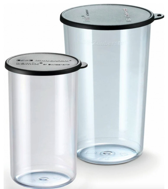 Bamix Set of 2 Beakers with Lids, 400ml and 600ml - Modern - Food ...