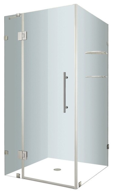 Avalux GS Frameless Shower Enclosure With Shelves, Chrome, 34"x34"x72 ...