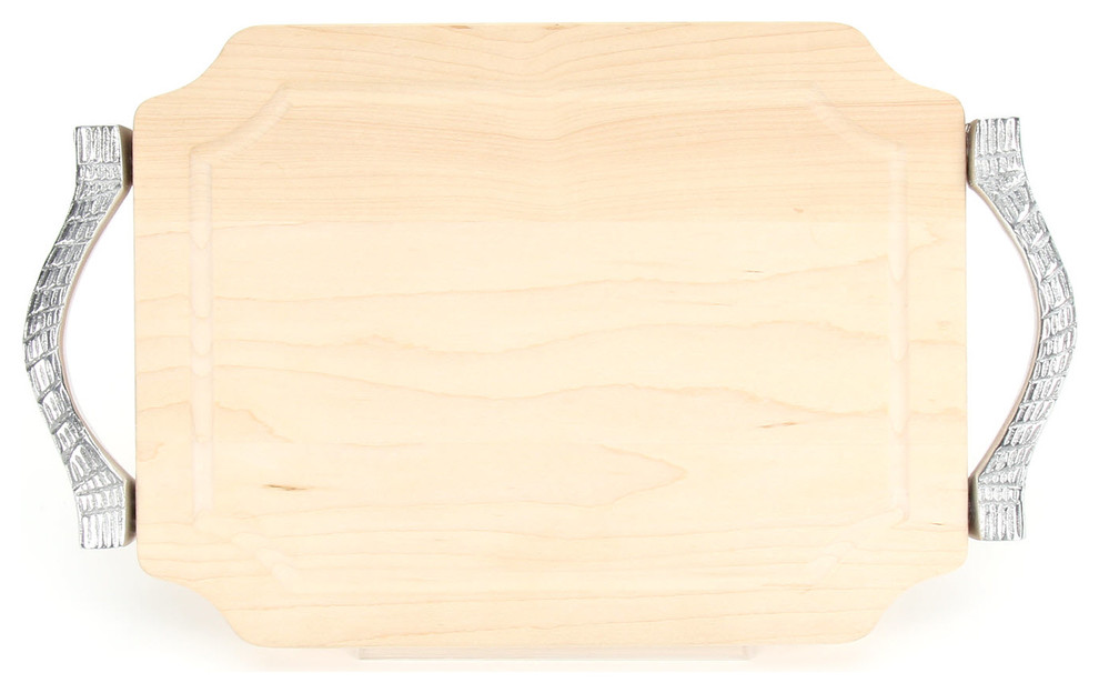 BigWood Boards Scalloped Cutting Board with Rope Handles, Small ...