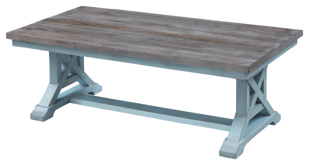 Bar Harbor Blue Cocktail Table - Farmhouse - Coffee Tables - by ...