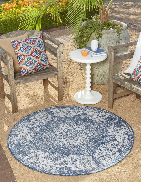 Jill Zarin Dubai Outdoor Rug, 6' 7 x 6' 7 Round - Contemporary ...