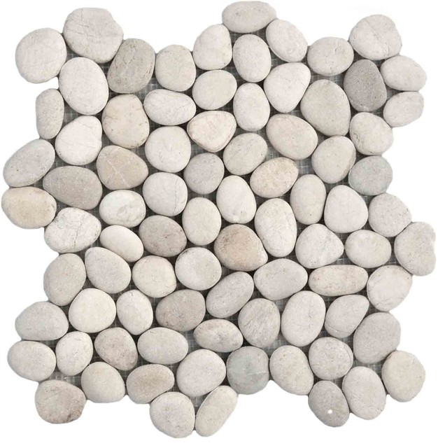 Natural Ivory Pebble Tile - Beach Style - Mosaic Tile - by Coverall ...