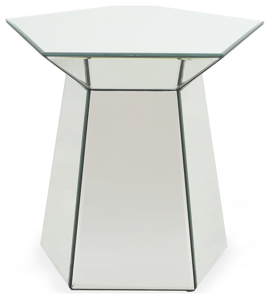 Andre Modern Pentagon Accent Table With Faux Marble Finish ...