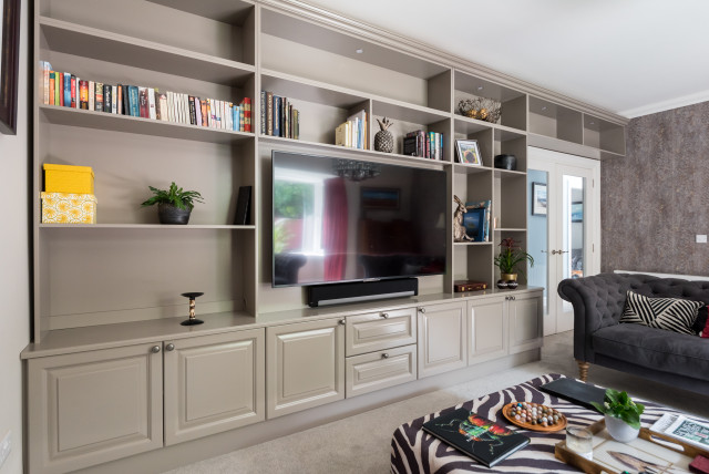 Bespoke drawing room cabinet - Colinton Road - Transitional - Edinburgh ...