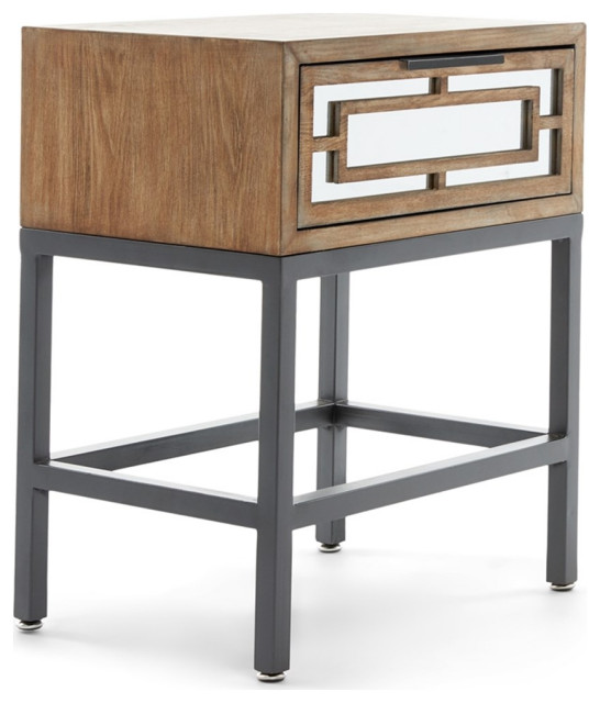 Pemberly Row Modern / Contemporary Hayworth Mirrored Side Table Ash ...