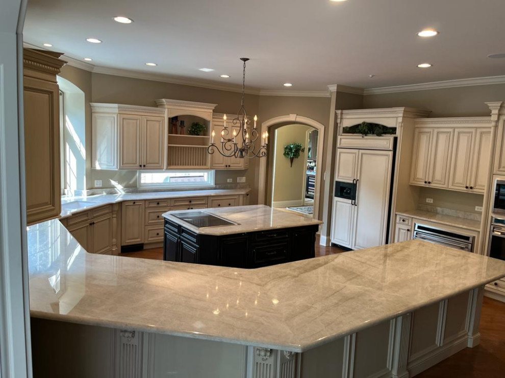 Taj Mahal Quartzite Countertops and Slabs - Kitchen Project - Kitchen ...