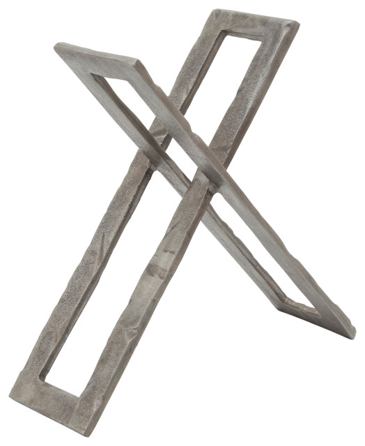 12" Metal Abstract Sculpture, Gunmetal - Contemporary - Decorative ...