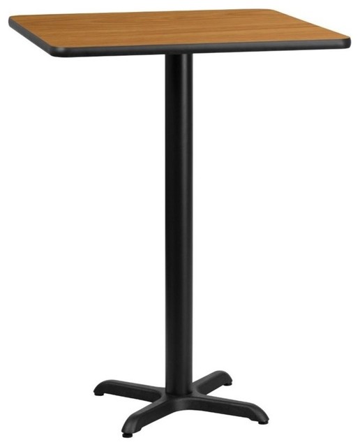 Bowery Hill 30" Square Restaurant Bar Table in Black and Natural ...
