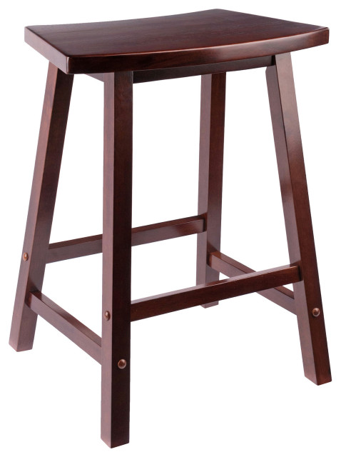 Katashi Fan Shape Counter Stool, Walnut - Transitional - Bar Stools And ...