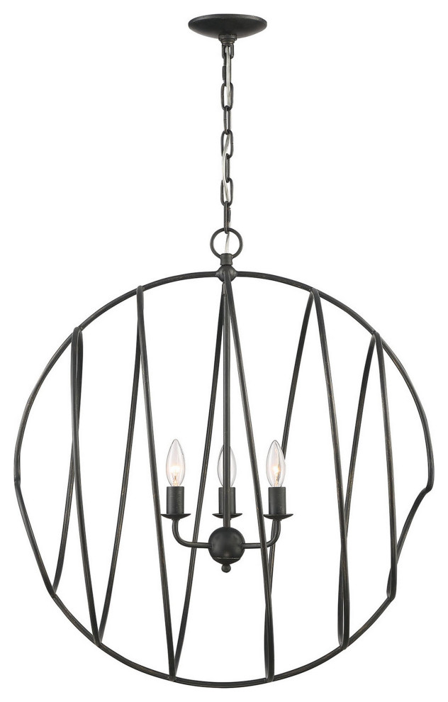 Conduit Large 3-Light Industrial Orb Chandelier - Transitional ...