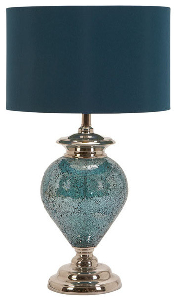 Handcrafted Metal Mosaic Blue Table Lamp - Traditional - Table Lamps ...