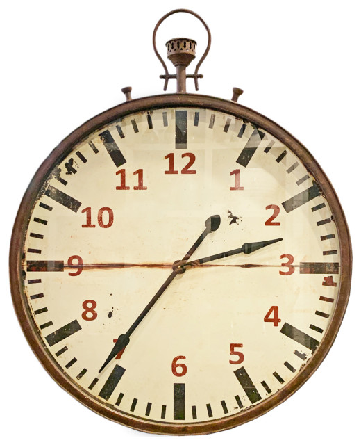 Vintage Style Stopwatch Clock - Farmhouse - Wall Clocks - by Design Mix ...