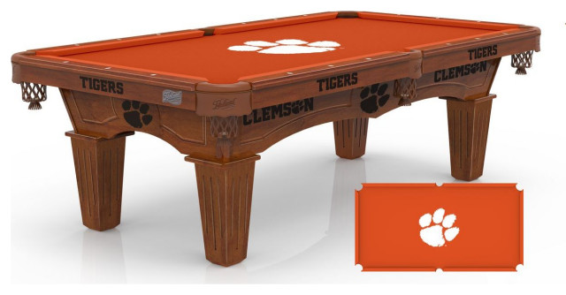 Holland Clemson University Pool Table - Tapered/Chardonnay ...