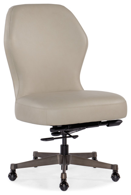 Hooker Furniture Leather and Metal Executive Swivel Tilt Chair in Beige ...