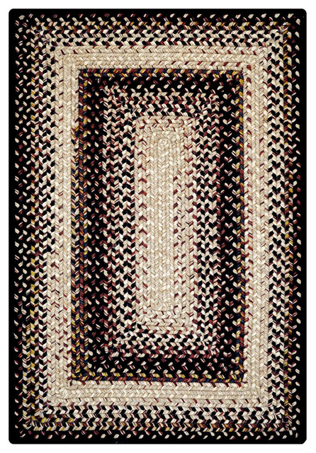 Homespice Decor Black Mist Indoor/Outdoor Braided Rug (Rectangle), 8' x ...