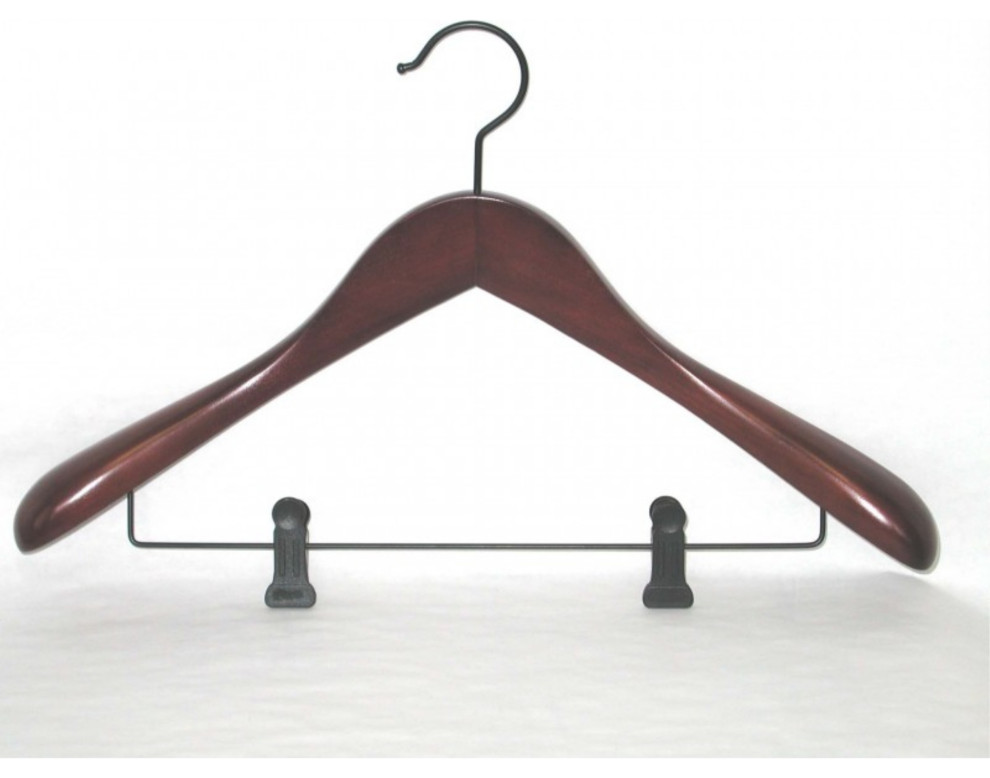 Wooden Wide Shoulder Hanger - Traditional - Clothes Hangers - by Beyond ...