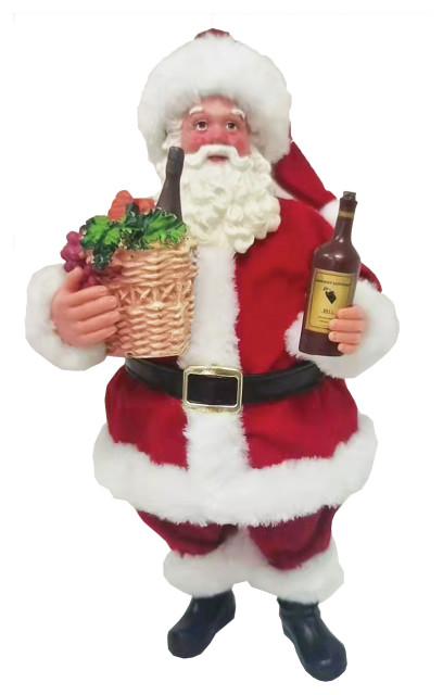 10" Red Wine Santa - Traditional - Holiday Accents And Figurines - by ...