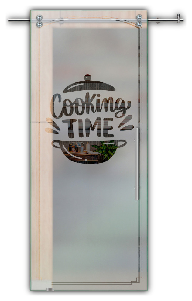Sliding Glass Pantry Door V2000, 34"x84" - Contemporary - Interior ...