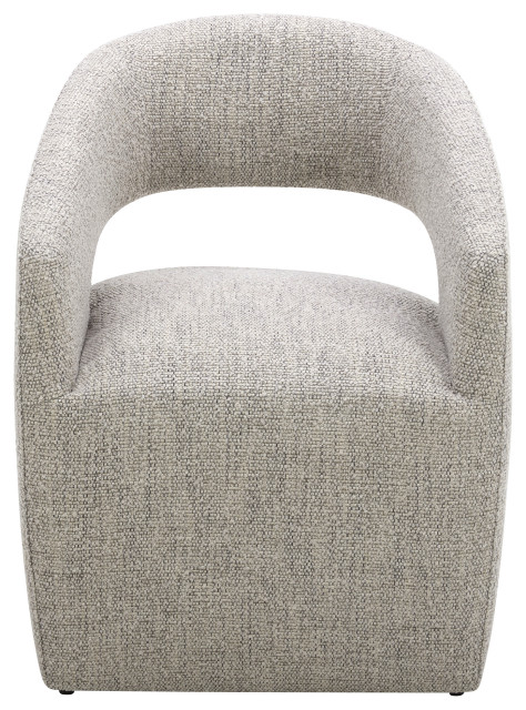 Barrow Rolling Dining Chair Performance Fabric Grey Storm ...