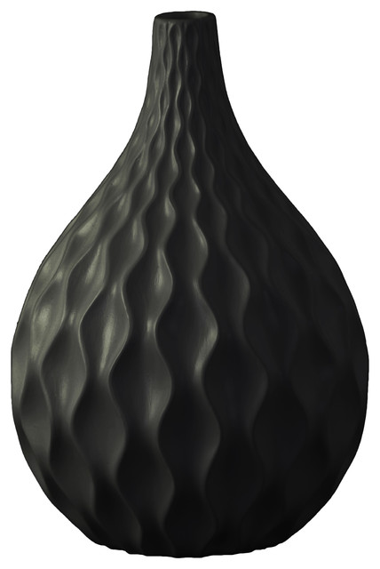 Round Vase, Round Lip, Embossed Wave Design and Rounded Bottom ...