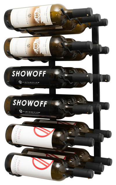 W Series Wine Rack 2 Wall Mounted Modern Metal Bottle Storage, 18 ...