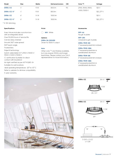 Notch 4" Deep Regressed LED Panel 5CCT 277V/347V - Modern - Recessed ...
