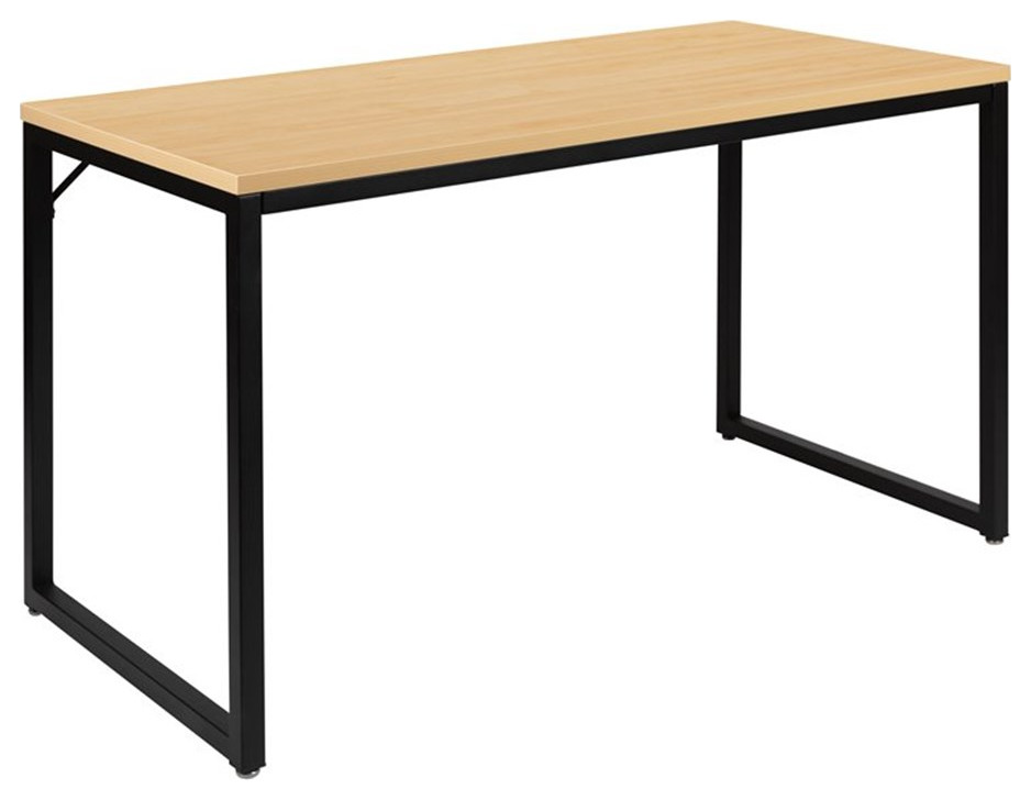Flash Furniture Tiverton 47" Steel Metal Home Office Desk in Maple ...