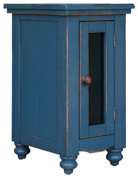 Stonegate Solid Wood Side Table - Blue - French Country - Side Tables ...