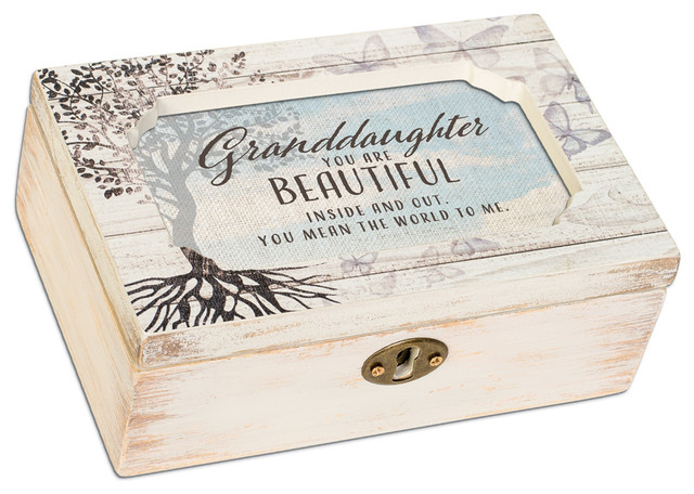 Music Keepsake Box Granddaughter Beautiful To Me - Farmhouse - Jewelry ...