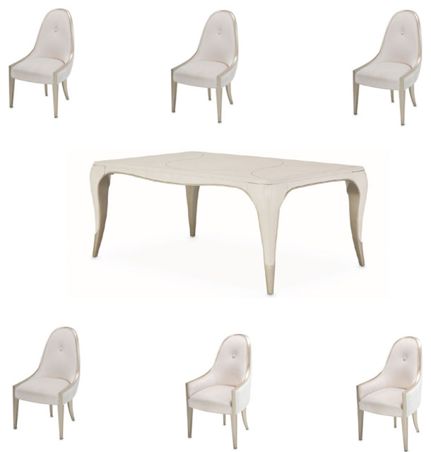 AICO Furniture London Place 7 Piece Dining Room Set - Transitional ...