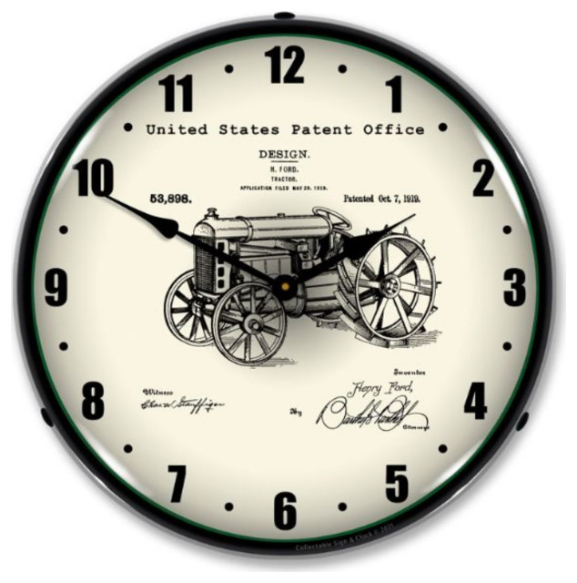 21031203 Ford Tractor 1919 Patent Clock - Contemporary - Wall Clocks ...