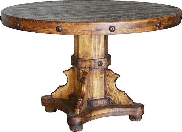 Rustic Round Pedestal Dining Table - Rustic - Dining Tables - by san ...