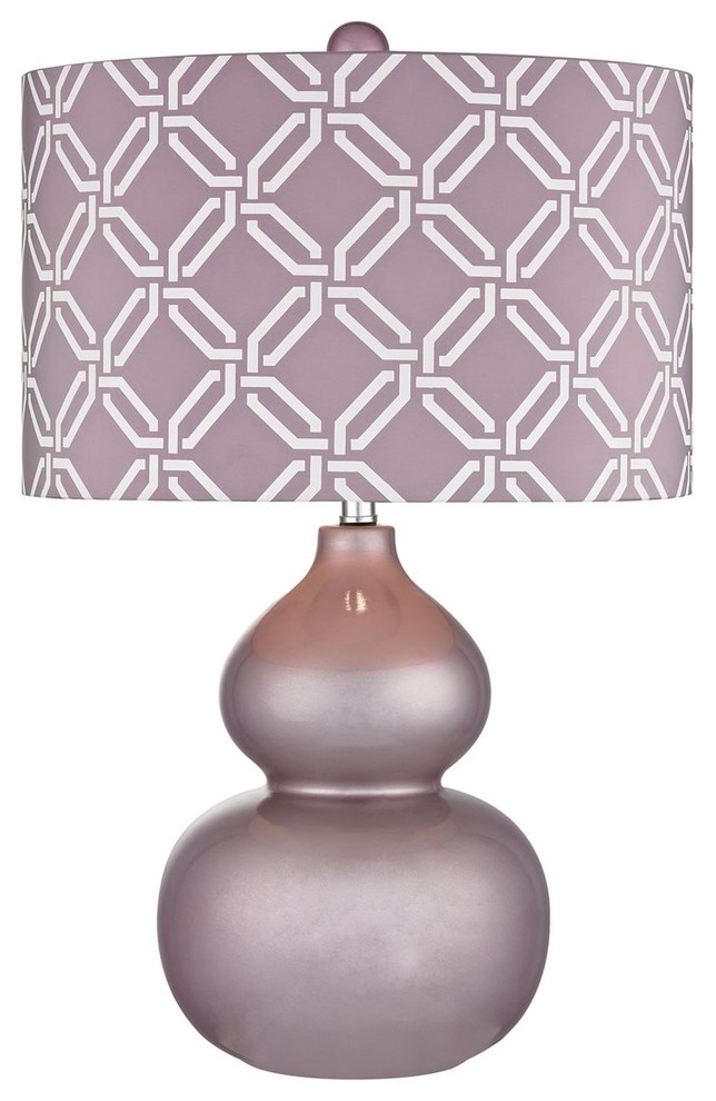 Lilac Ceramic Table Lamp With Linked Rings Shade - Contemporary - Table ...