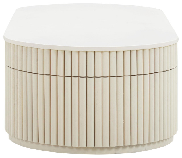 Bella Cream Oval Coffee Table - Transitional - Coffee Tables - by TOV ...