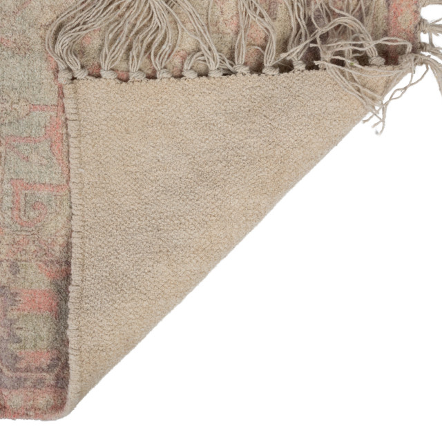 Cotton Chenille Distressed Print Rug With Fringe, Brown - Contemporary ...