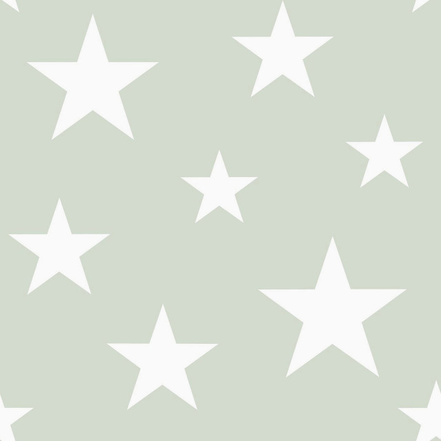 Amira Sage Stars Wallpaper, Bolt - Contemporary - Kids Wall Decor - by ...
