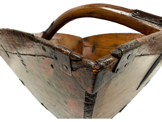 Consigned 19th Century Antique Chinese Wooden Rice Measure Bucket, Dou ...